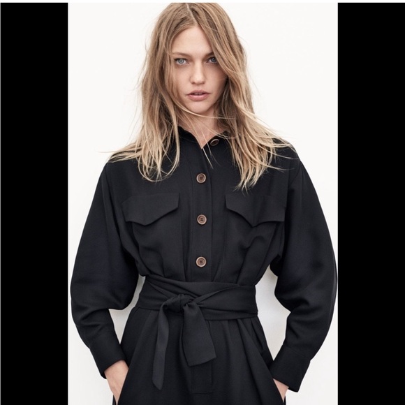 Zara | Dresses | Zara Safari Midi Dress | Poshmark
